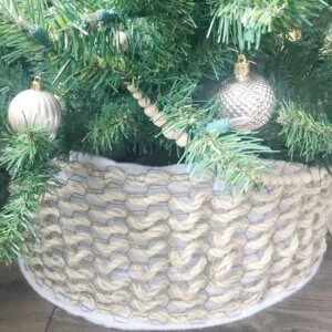 Rustic Rope Christmas Tree Collar DIY - Dappled Skies and Diys