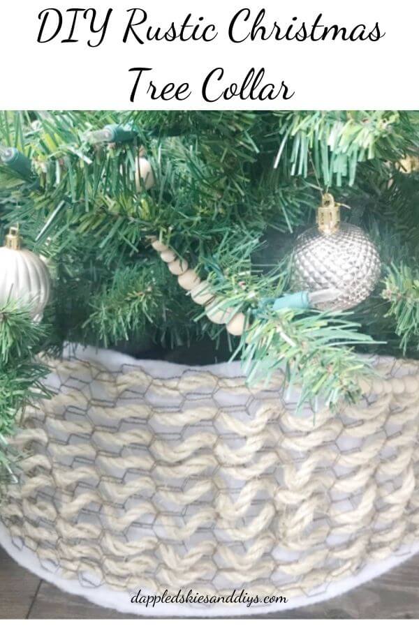 Rustic Rope Christmas Tree Collar DIY - Dappled Skies and Diys