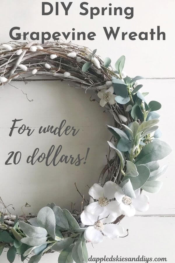 How To Make A DIY Spring Grapevine Wreath - Dappled Skies and Diys
