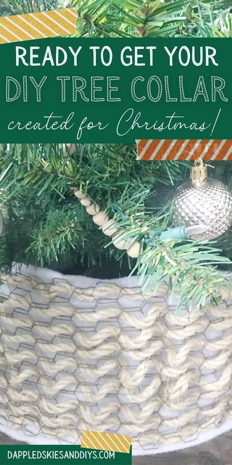 Rustic Rope Christmas Tree Collar DIY - Dappled Skies and Diys