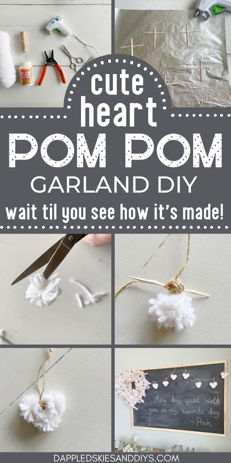 Heart Pom Pom DIY - Dappled Skies and Diys