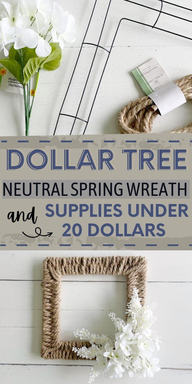 Neutral DIY Spring Wreath Dollar Tree - Dappled Skies and Diys