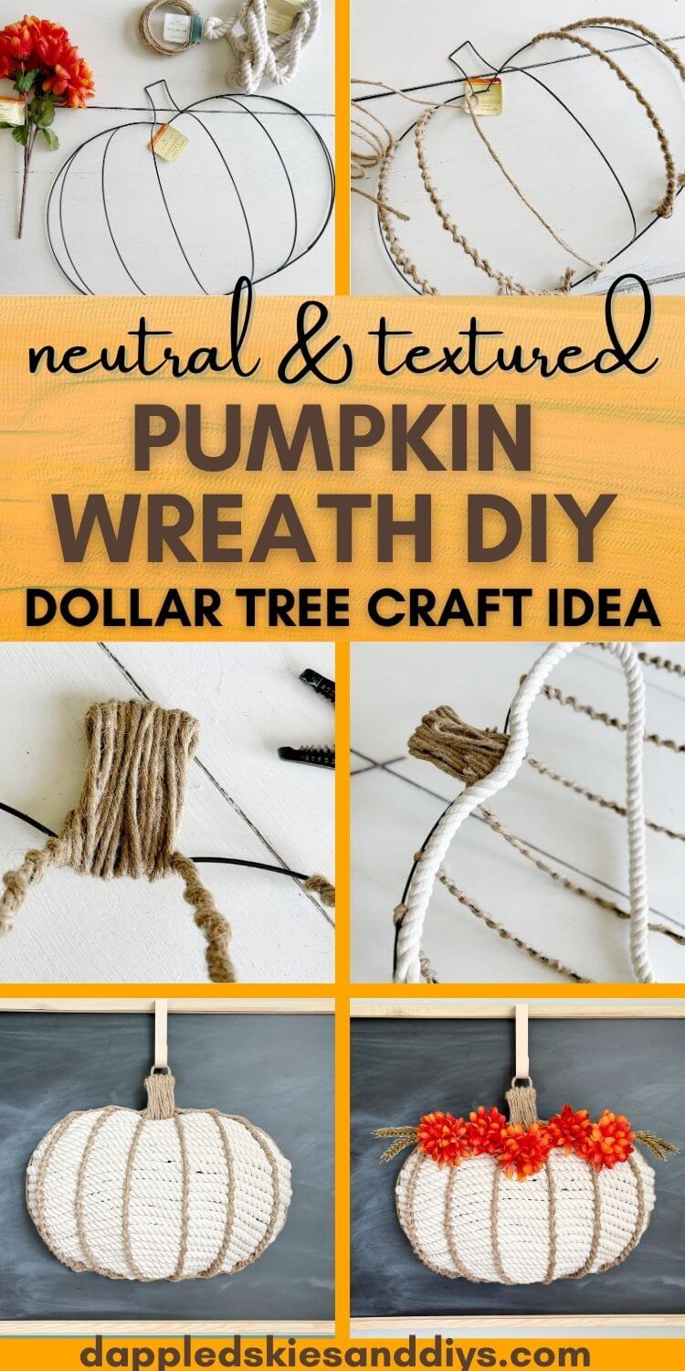 Pumpkin Wreath DIY (Using Dollar Tree Supplies) - Dappled Skies and Diys